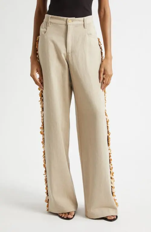DIOTIMA Burro Paillette Wide Leg Jeans - Khaki