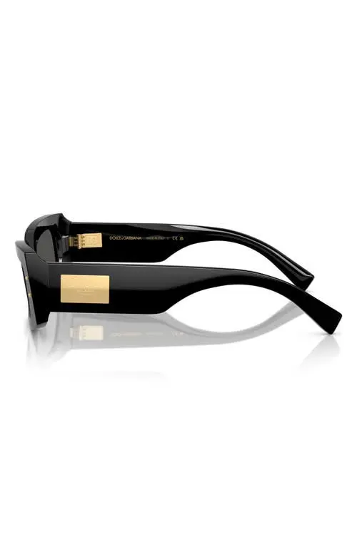 Dolce & Gabbana 55mm Rectangular Sunglasses - Black