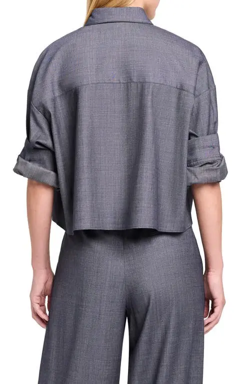 TWP Button-up Wool-blend Shirt - Medium Indigo
