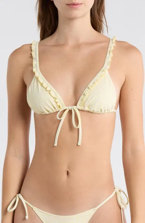 PACSUN Leora Ruffle Triangle Bikini Top - Yellow