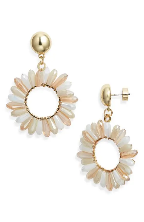Nordstrom Petal Hoop Drop Earrings - Neutral- Gold