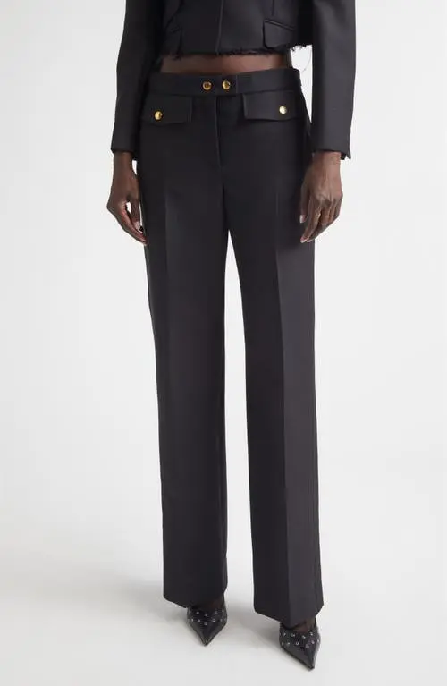 Alexander McQueen Straight-leg Wool-mohair Trousers - Black