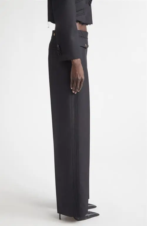 Alexander McQueen Straight-leg Wool-mohair Trousers - Black