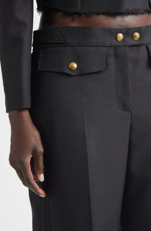 Alexander McQueen Straight-leg Wool-mohair Trousers - Black