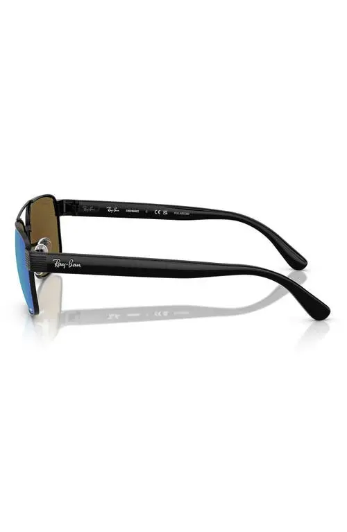 Ray-ban Chromance 61mm Polarized Square Sunglasses