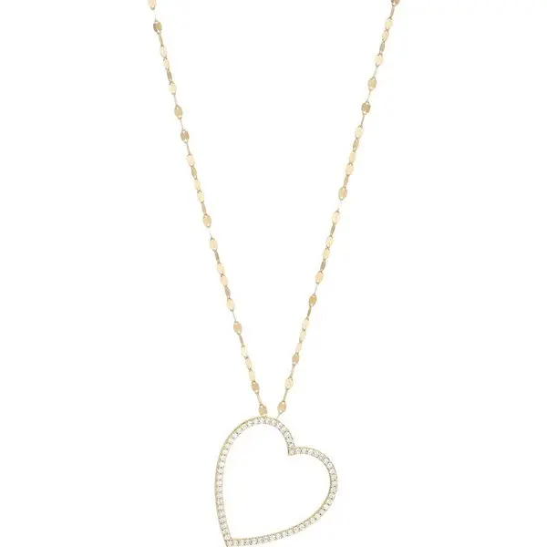 Lana Jewelry 14k Gold Diamond Heart Pendant Necklace - 14k Yellow Gold