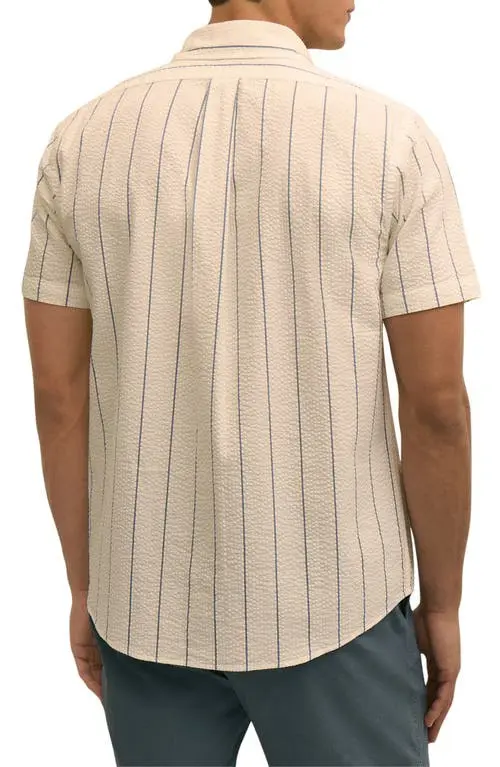 Brooks Brothers Stripe Short Sleeve Stretch Seersucker Button-down Shirt