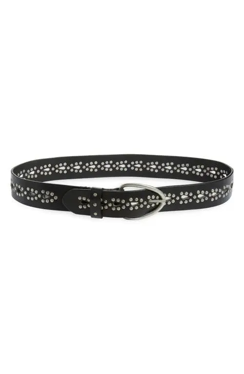 Free People Studded Leather Belt - Black