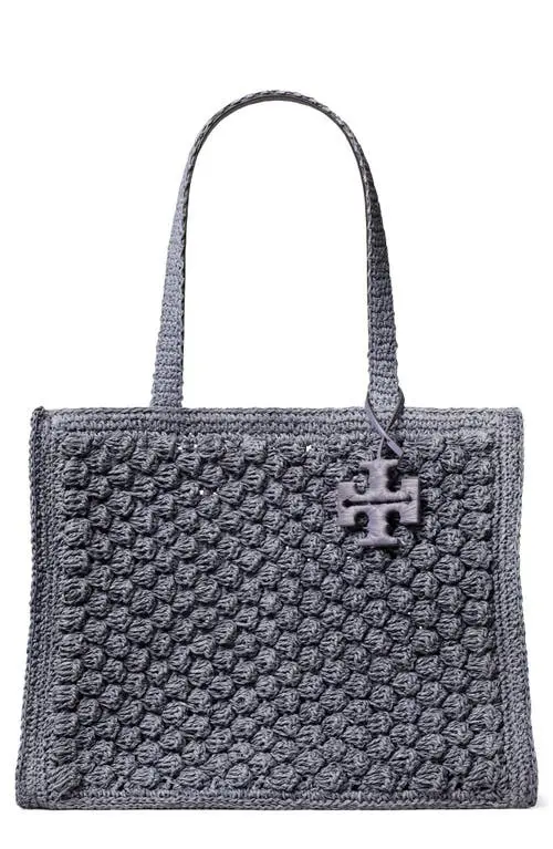 Tory Burch Ella Hand-crochet Straw Tote - Gray