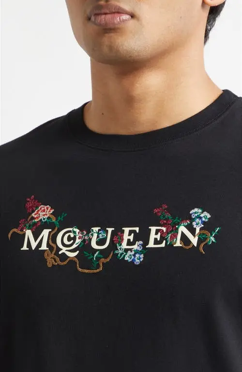 Alexander McQueen Embroidered Logo T-shirt