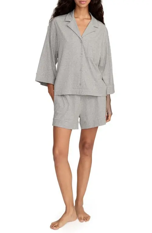 PETITE PLUME Olivia Featherweight Pima Cotton Short Pajamas - Grey