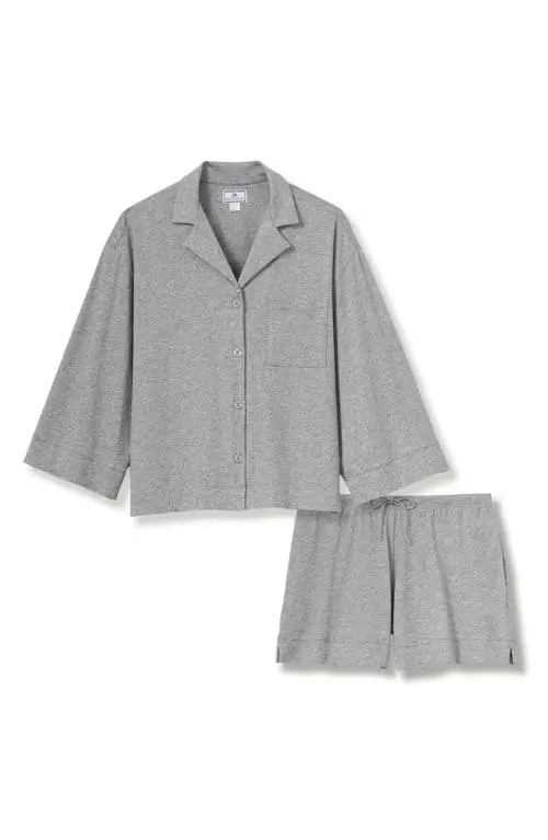 PETITE PLUME Olivia Featherweight Pima Cotton Short Pajamas - Grey