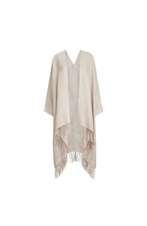 Brunello Cucinelli Linen Cover Poncho - Beige