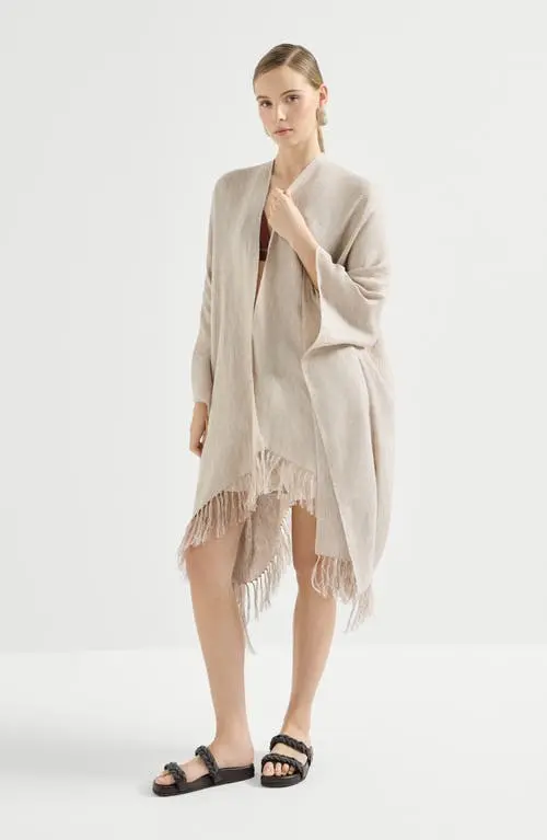 Brunello Cucinelli Linen Cover Poncho - Beige