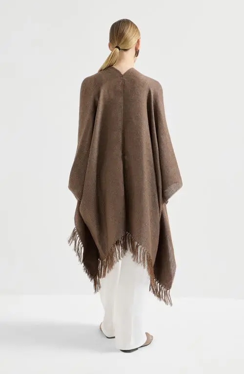Brunello Cucinelli Linen Cover Poncho - Brown