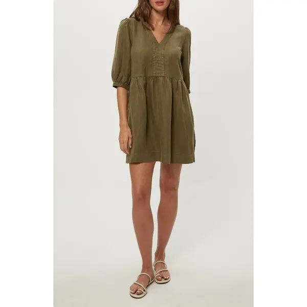Michael Stars Brielle Linen Blend Minidress - Caper