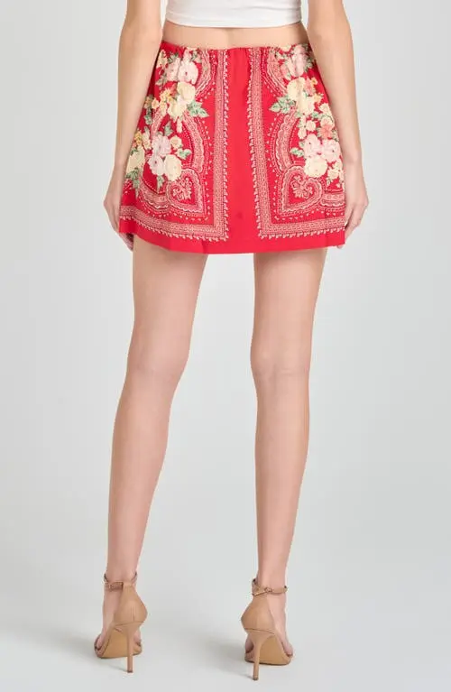 WAYF Scarf Print Mini Skirt