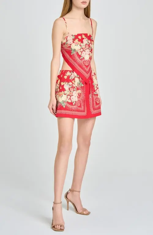 WAYF Scarf Print Mini Skirt