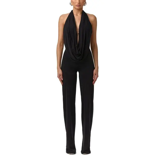 Naked Wardrobe Halter Jumpsuit - Black