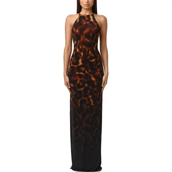 Naked Wardrobe Printed Racerback Maxi Dress
