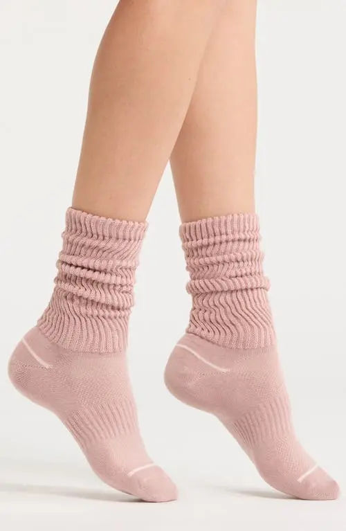 Nordstrom Athleisure Slouch Rib Crew Socks - Adobe Rose