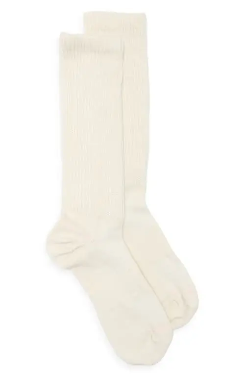 Nordstrom Athleisure Slouch Rib Crew Socks - Ivory Tofu