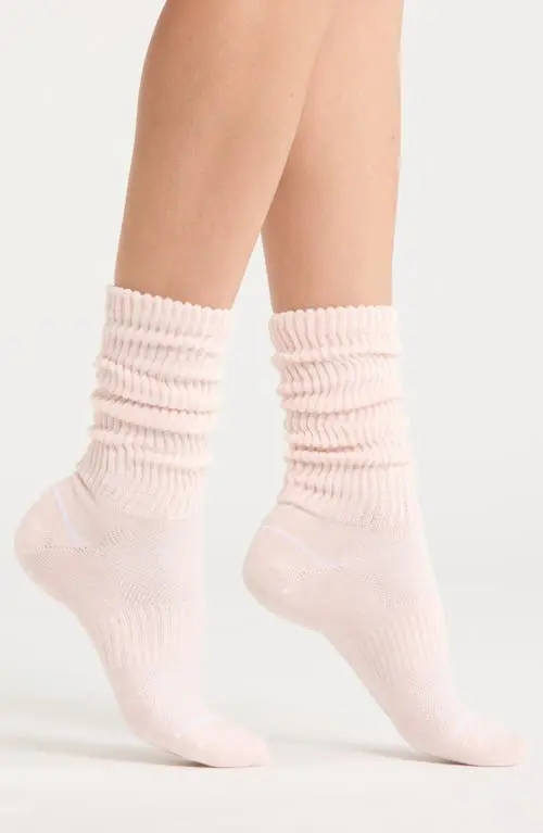 Nordstrom Athleisure Slouch Rib Crew Socks - Pink Primrose