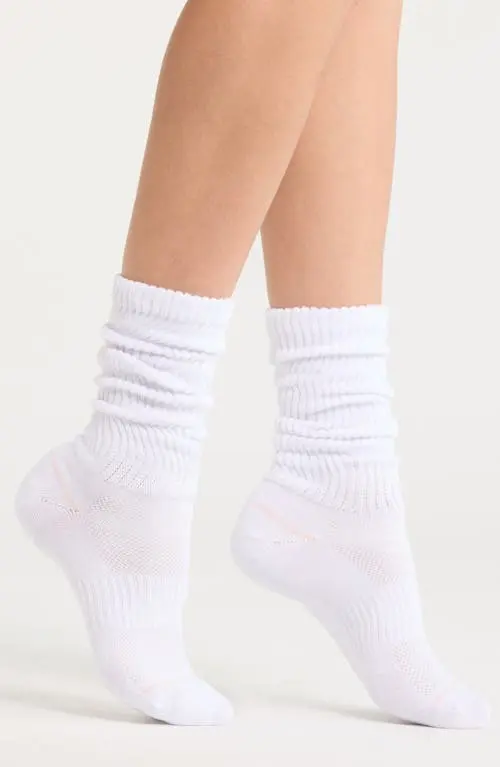 Nordstrom Athleisure Slouch Rib Crew Socks - White