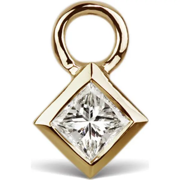 MARIA TASH Princess Cut Diamond Earring Charm - Yellow Gold