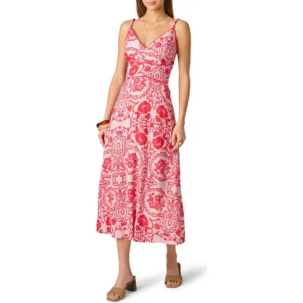 Adrianna Papell Paisley Floral V-neck Dress