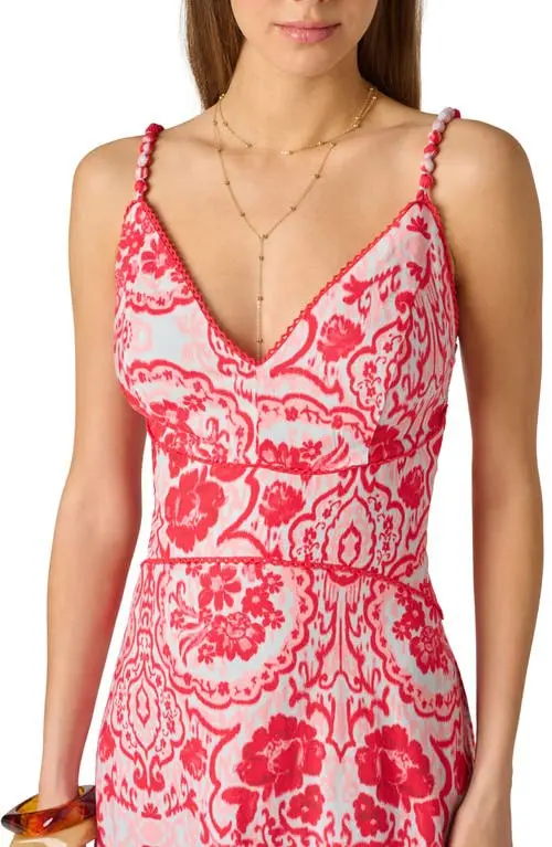 Adrianna Papell Paisley Floral V-neck Dress