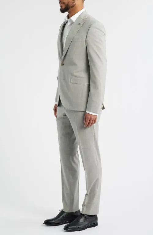 JACK VICTOR Esprit Contemporary Fit Mélange Stretch Wool Suit - Light Grey