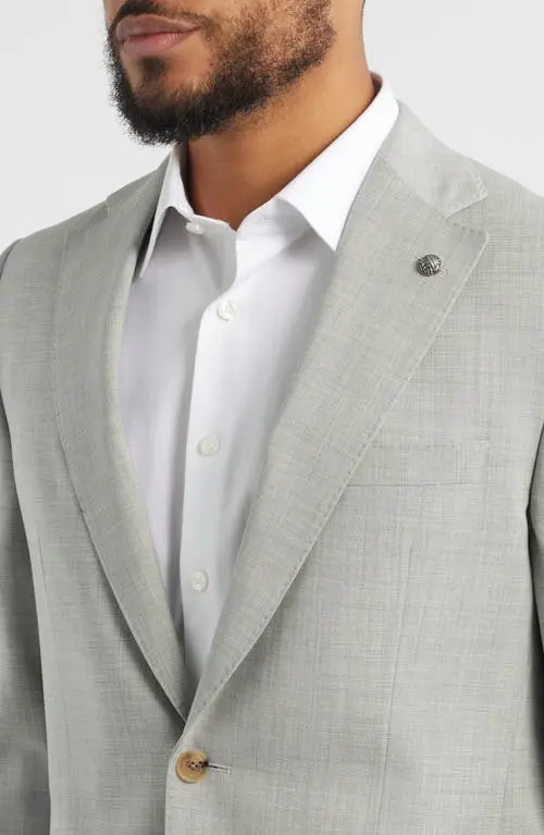 JACK VICTOR Esprit Contemporary Fit Mélange Stretch Wool Suit - Light Grey