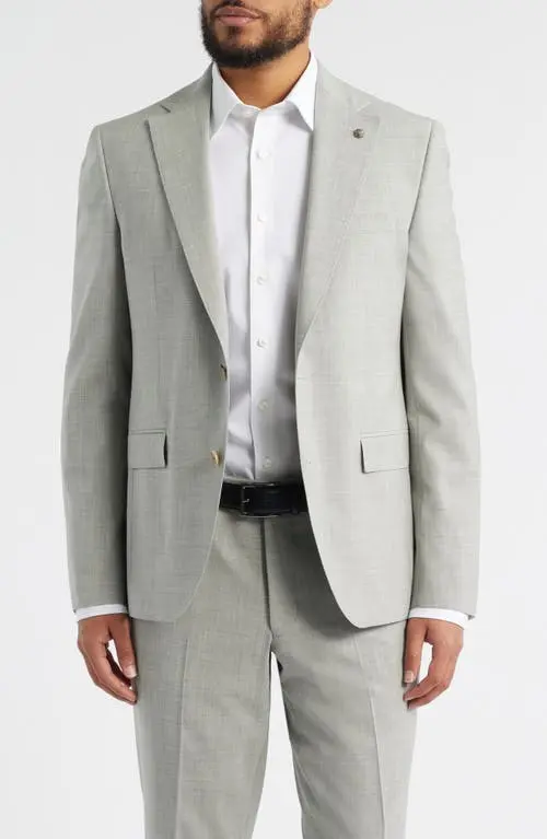 JACK VICTOR Esprit Contemporary Fit Mélange Stretch Wool Suit - Light Grey