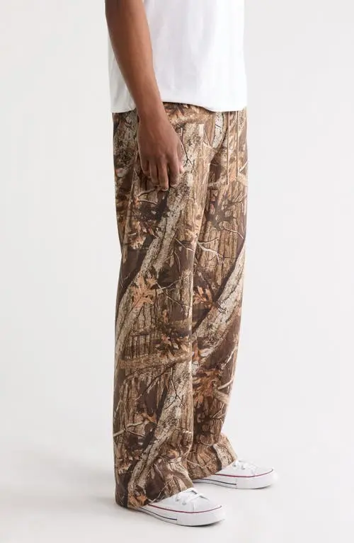 PACSUN Washed Camo Extreme Baggy Fit Fleece Sweatpants