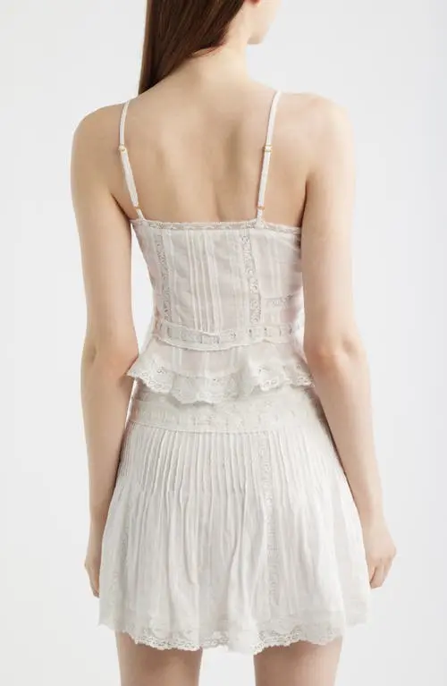 LoveShackFancy Avra Lace Trim Crop Top