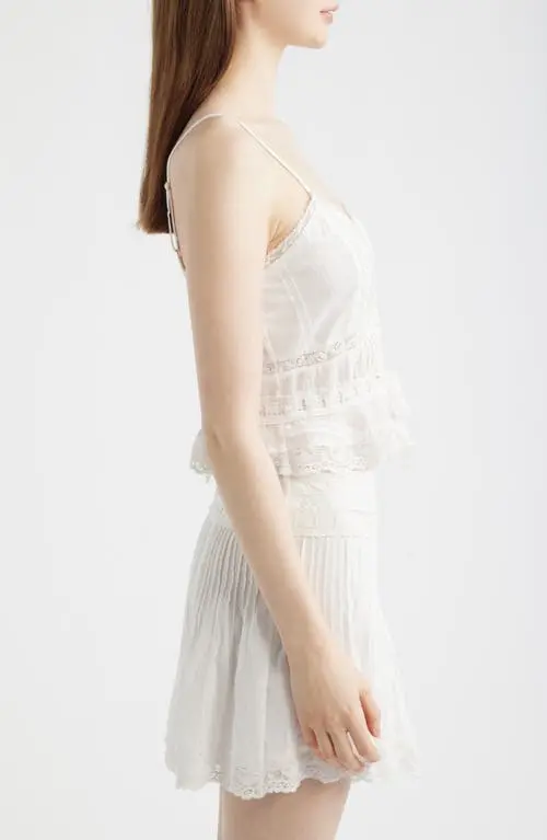 LoveShackFancy Avra Lace Trim Crop Top