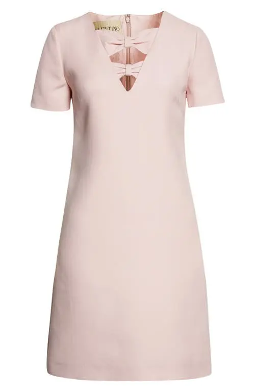 Valentino Garavani Bow Detail Crepe Couture Minidress - Rose