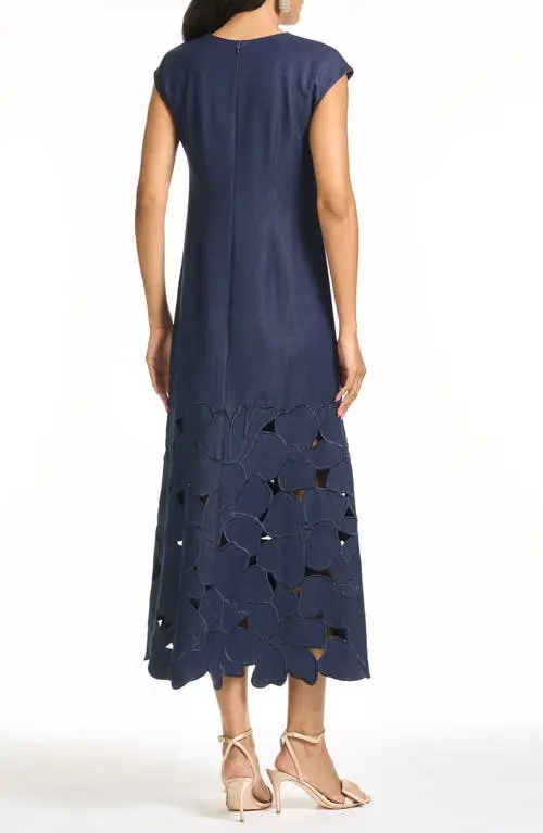 Sachin & Babi Sabette Midi Dress With Hand-cut Flowers