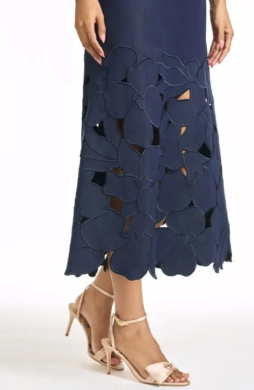 Sachin & Babi Sabette Midi Dress With Hand-cut Flowers