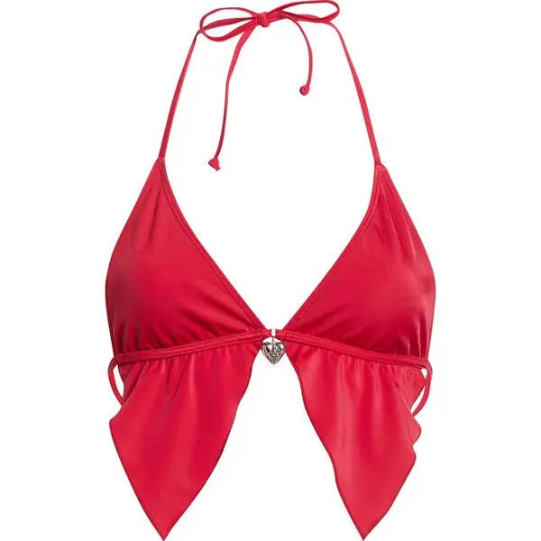 PACSUN Heart Charm Bikini Top - Red