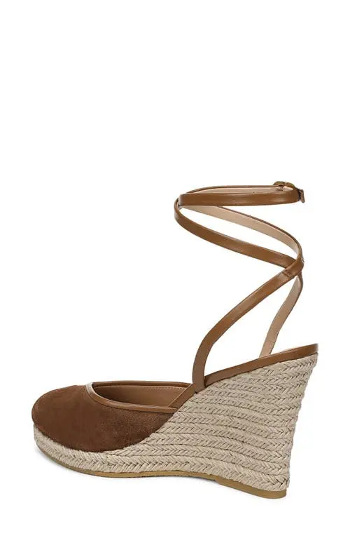 Veronica Beard Pasina Ankle Strap Wedge Sandal - Chestnut
