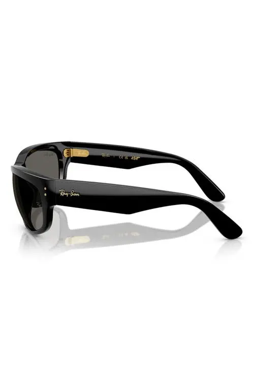 Ray-ban X A$ap Rocky Mega Balorama 63mm Rectangle Sunglasses - Black/dark Grey