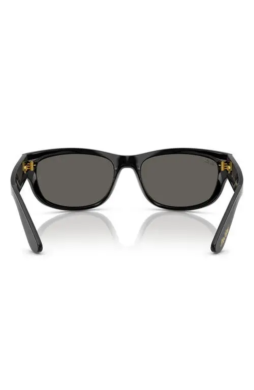 Ray-ban X A$ap Rocky Mega Balorama 63mm Rectangle Sunglasses - Black/dark Grey