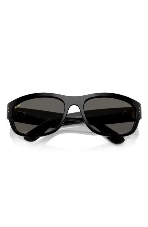 Ray-ban X A$ap Rocky Mega Balorama 63mm Rectangle Sunglasses - Black/dark Grey