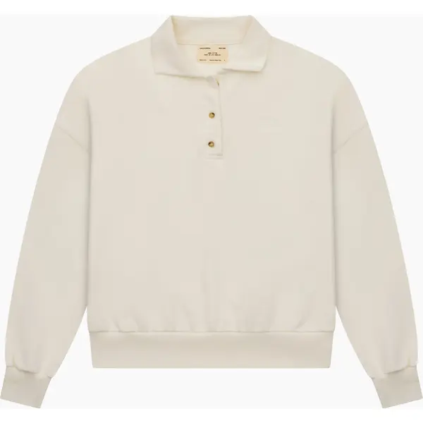 CALIFORNIA INCLINE Long Sleeve French Terry Polo - Salt