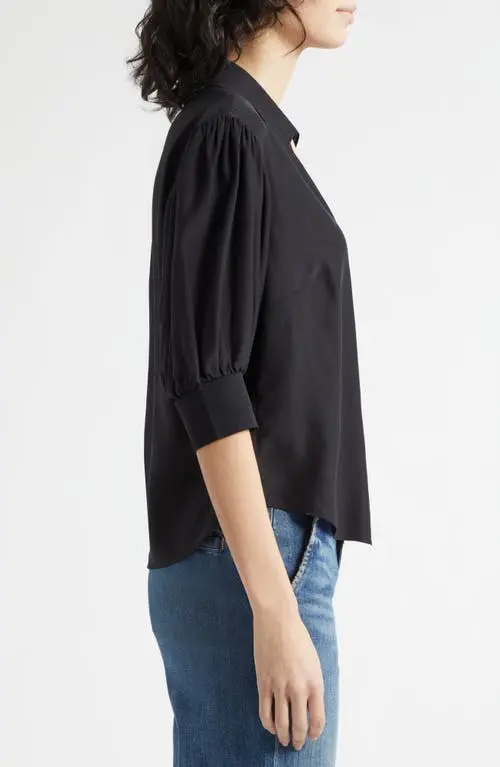 Cinq À Sept Silk Button-up Shirt - Black
