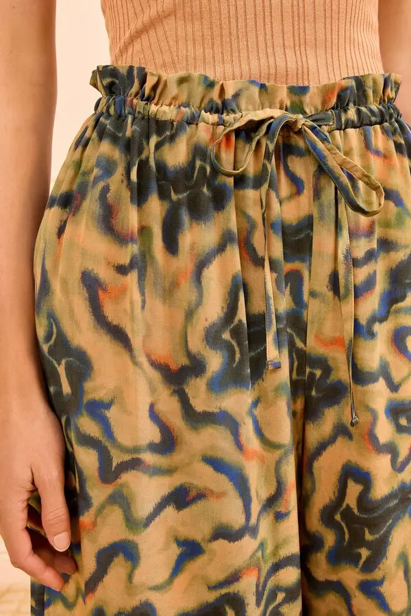 Ulla Johnson Sawyer Silk Pants Printed Wide Leg