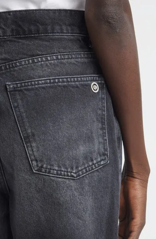 AREA Crystal Knot Straight Leg Jeans - Black