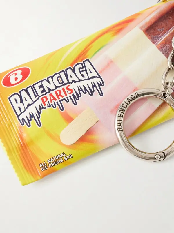Balenciaga Keyring Snack Printed Leather Pouch
